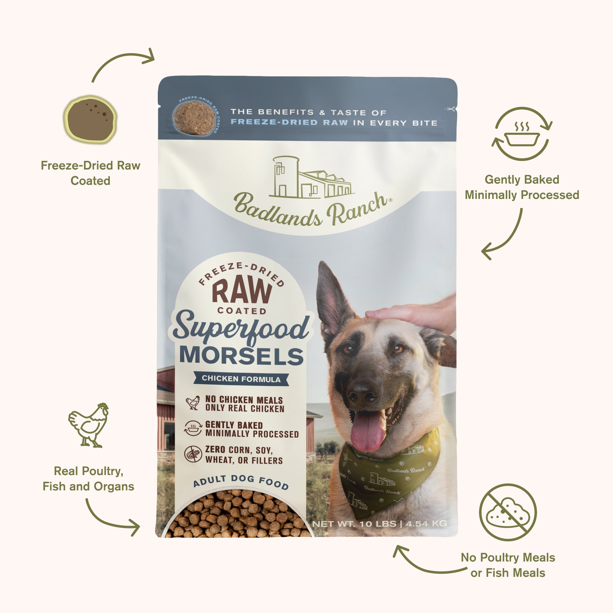 Badlands Ranch SFC Raw Coated Morsels CK 10lb — AnimalWiz.com