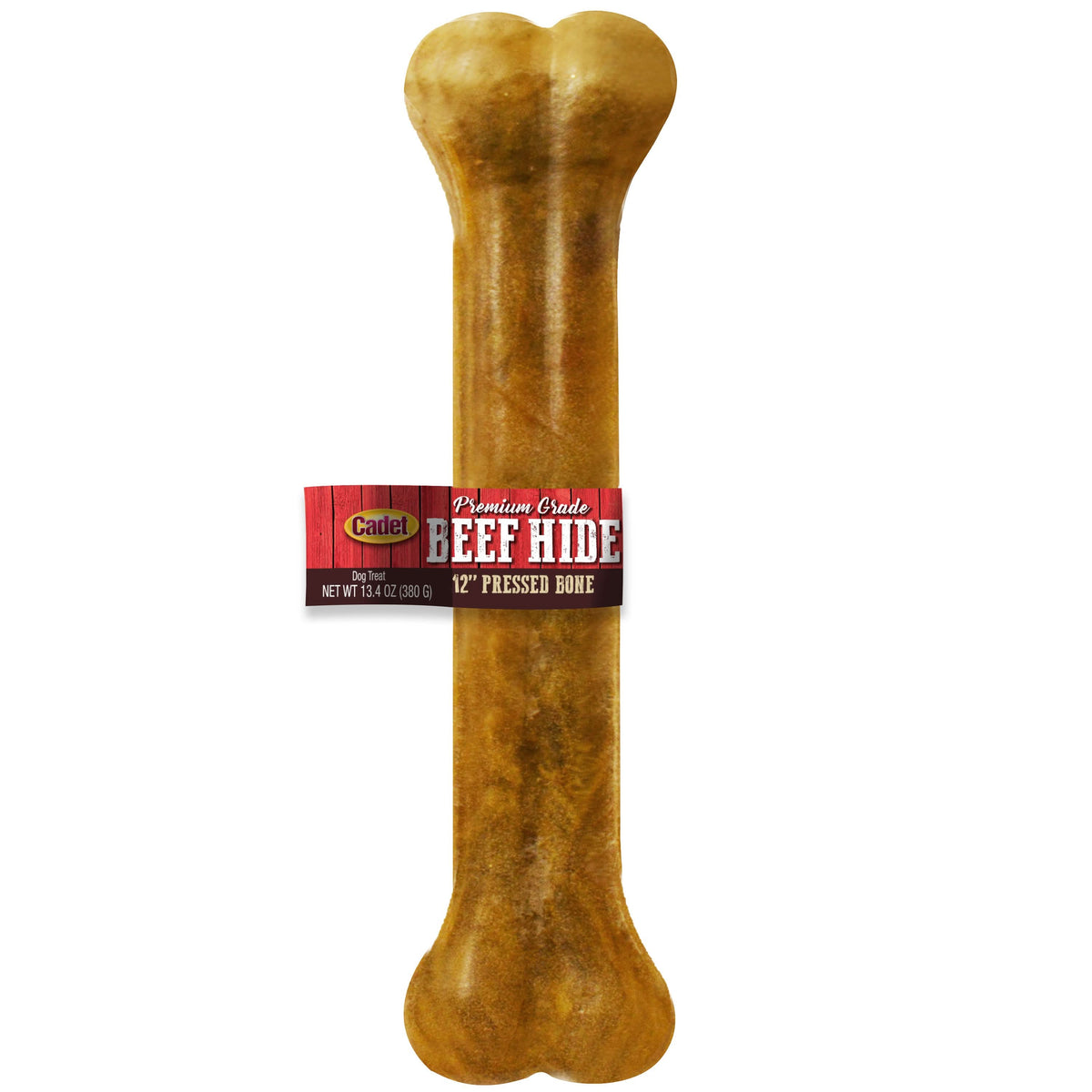 Cadet Premium Grade Pressed Beef Hide Bones 12 Inch — AnimalWiz.com