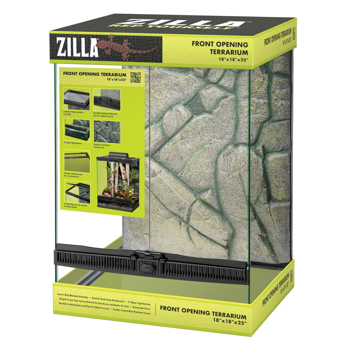 Zilla Front Opening Terrariums 18 x 18 x 25 Inches — AnimalWiz.com