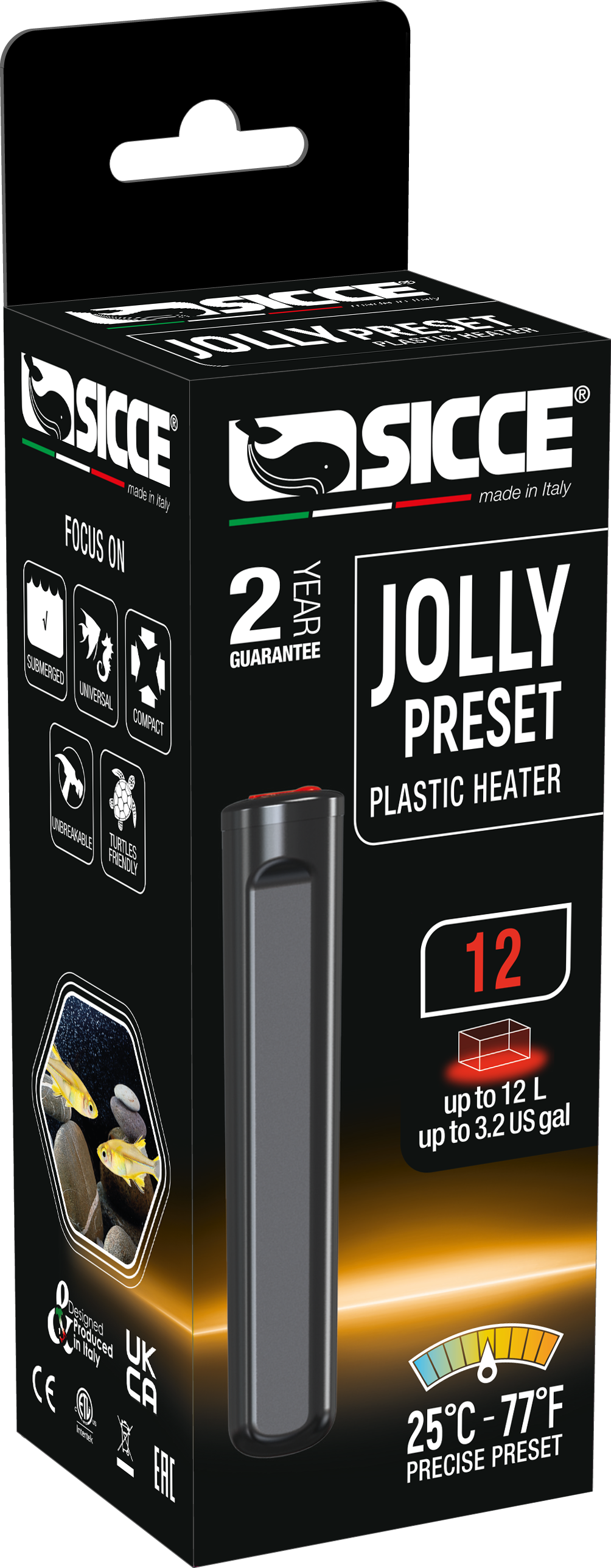 Sicce Jolly Preset Submersible Plastic Heater 12w — AnimalWiz.com