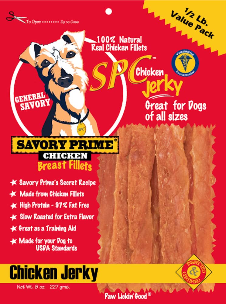 Savory Prime SPC Jerky Treats Chicken 8 oz — AnimalWiz.com