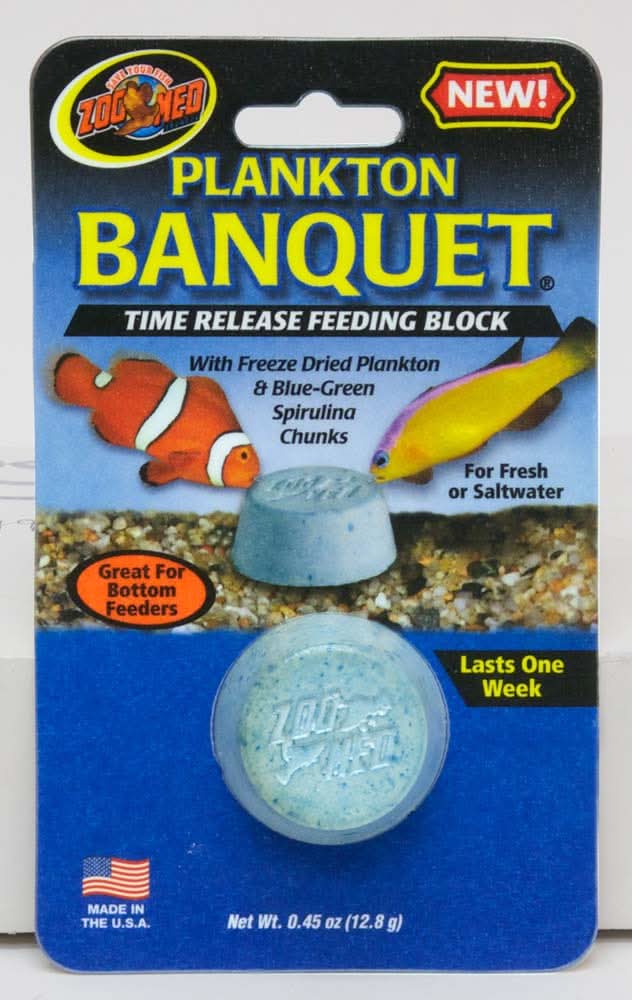 Zoo Med Plankton Banquet Fish Feeding Block 0.45 oz Regular 100 Count ...
