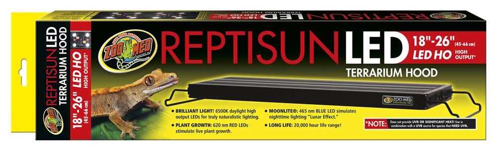 Zoo Med ReptiSun LED Terrarium Hood Black 18 in - 26 in — AnimalWiz.com