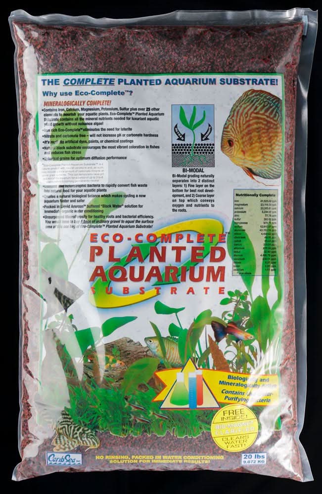 CaribSea Eco-Complete Planted Aquarium Gravel Red 20 lb — AnimalWiz.com