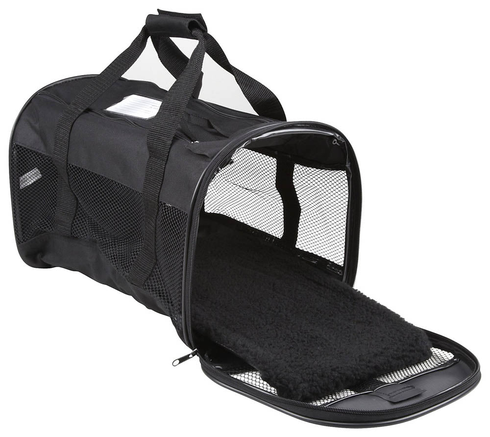 Petmate Plush Soft Sided Dog Kennel Cab Black MD — AnimalWiz.com