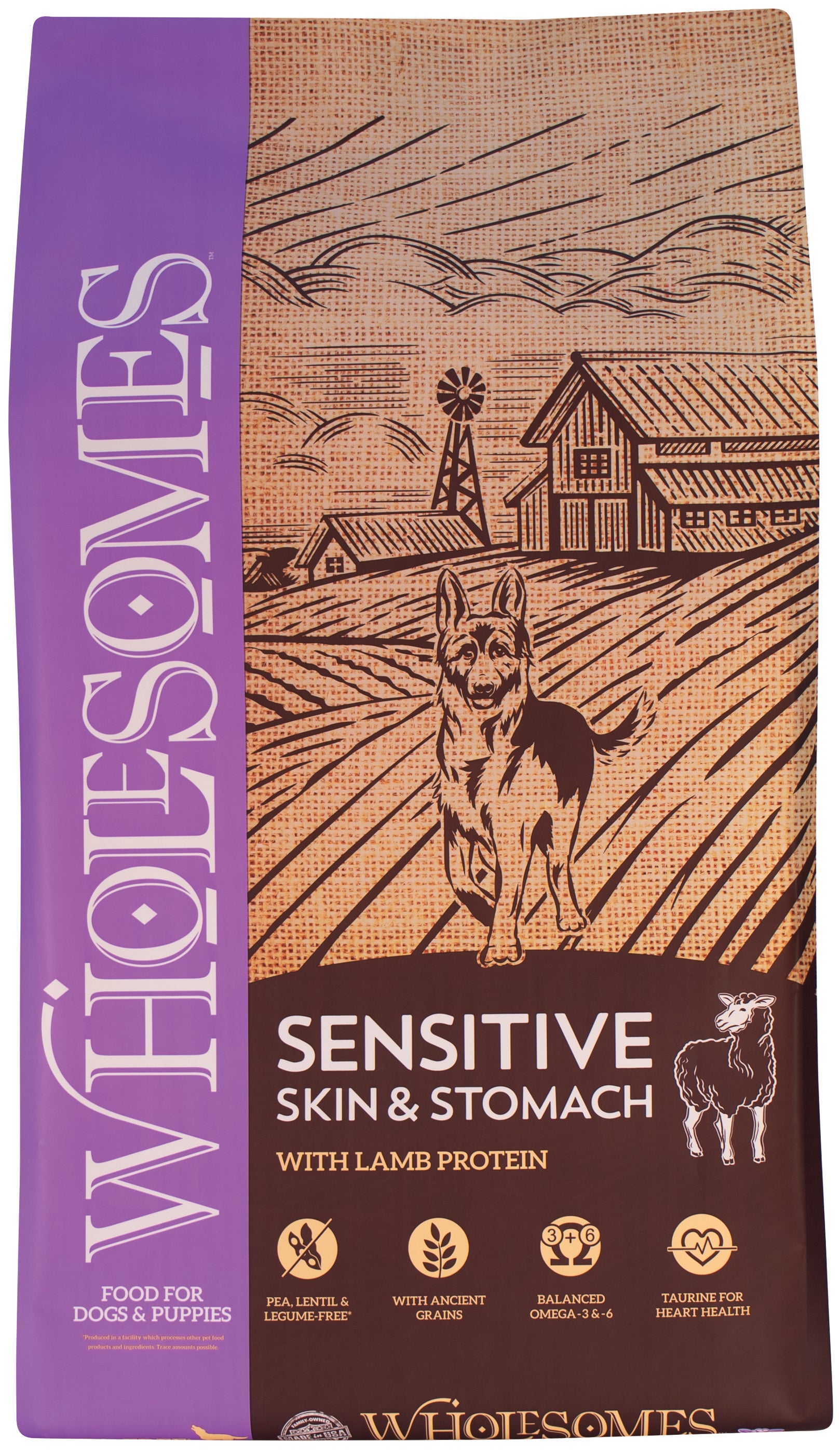 Wholesomes Sensitive Skin And Stomach Dry Dog Food Lamb 30lb ...