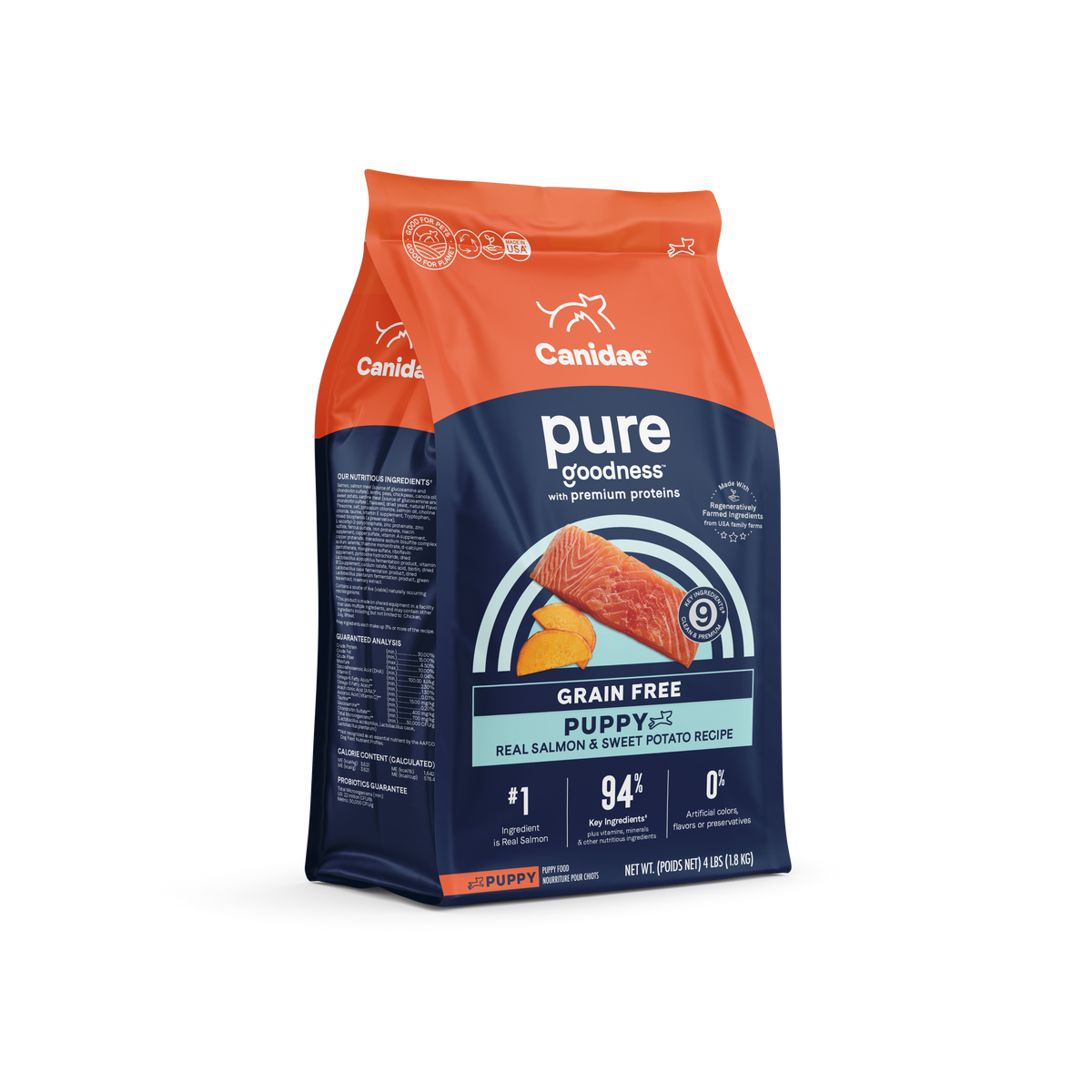CANIDAE PURE Goodness Grain-Free LID Dry Puppy Food Real Salmon & Swee ...