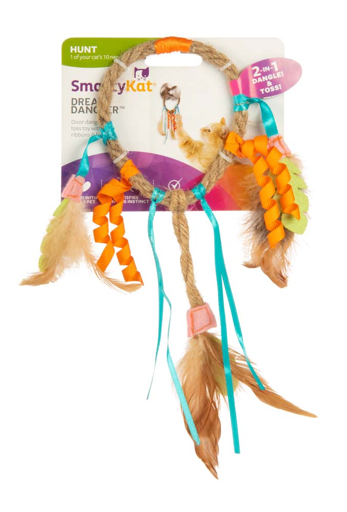 SmartyKat Dream Dangler Jute and Feather Catnip Toy Multi-color ...
