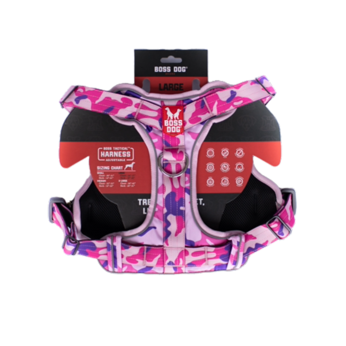 Boss Dog Tactical Dog Harness Pink Camo LG — AnimalWiz.com