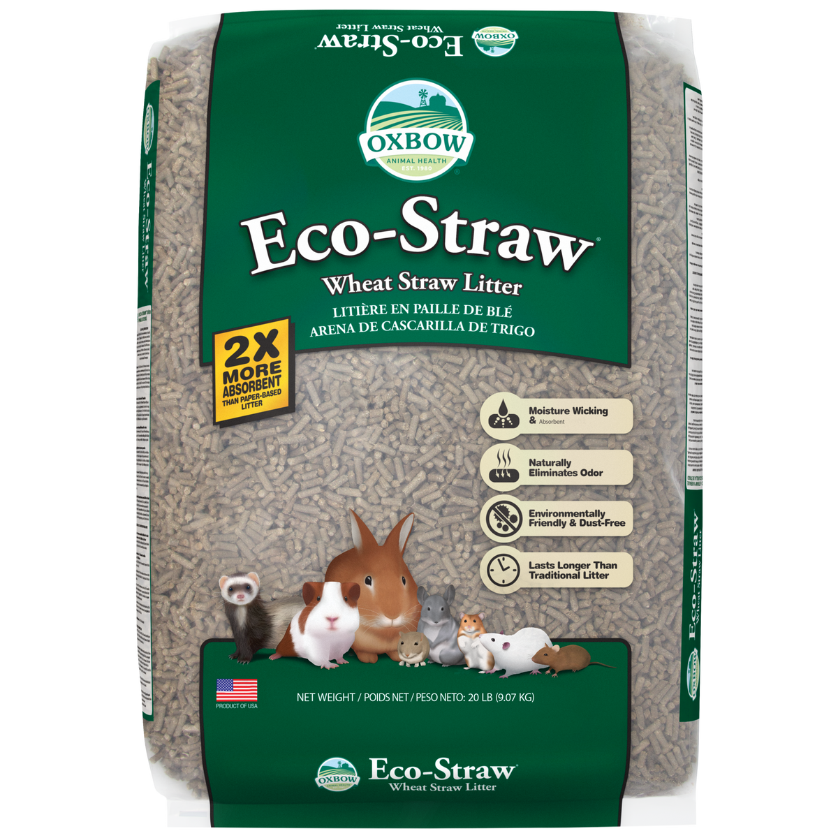 Oxbow Animal Health Eco-Straw Wheat Straw Litter 20lb — AnimalWiz.com
