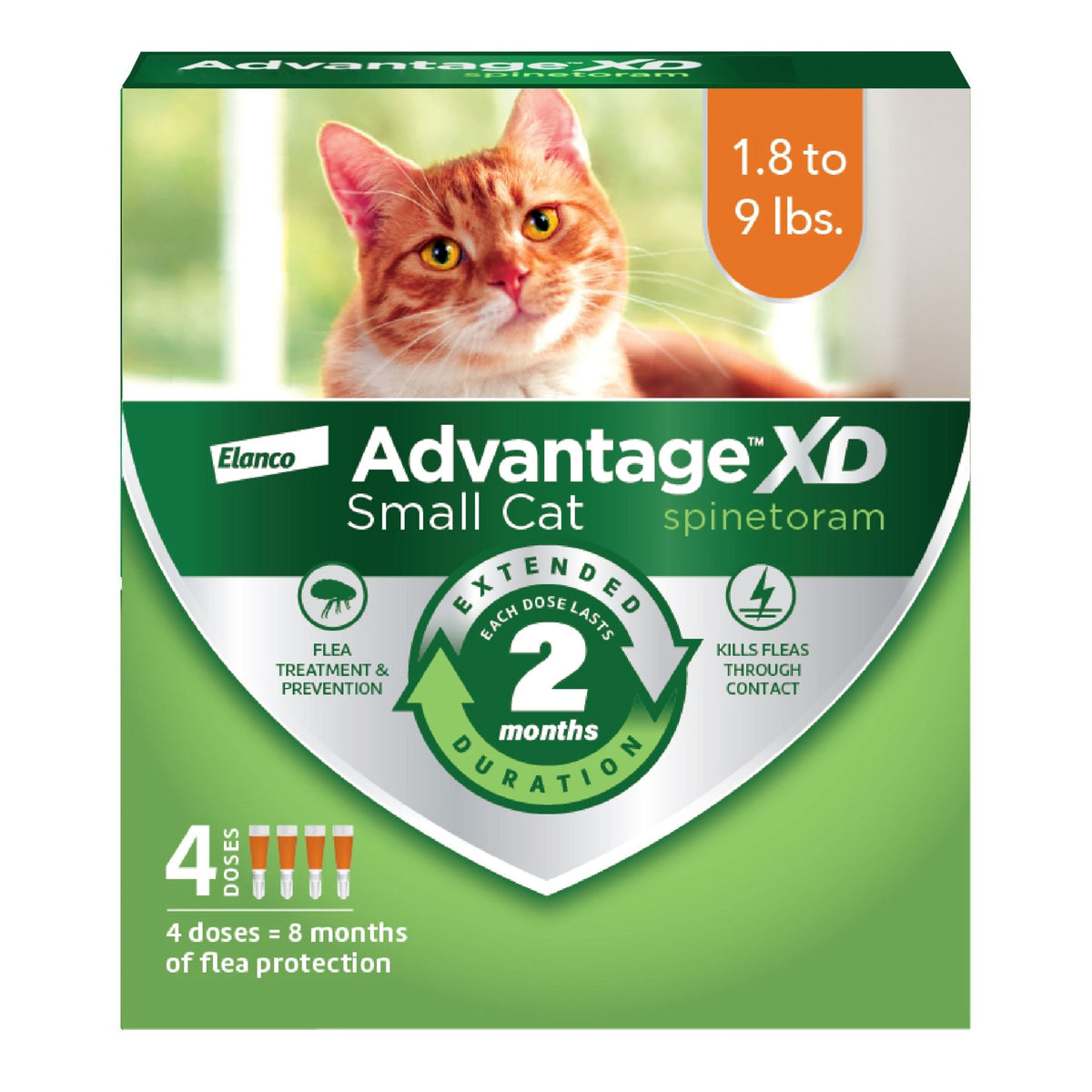 Elanco Advantage XD Topical Flea Protection for Cats 4 doses (8 months ...