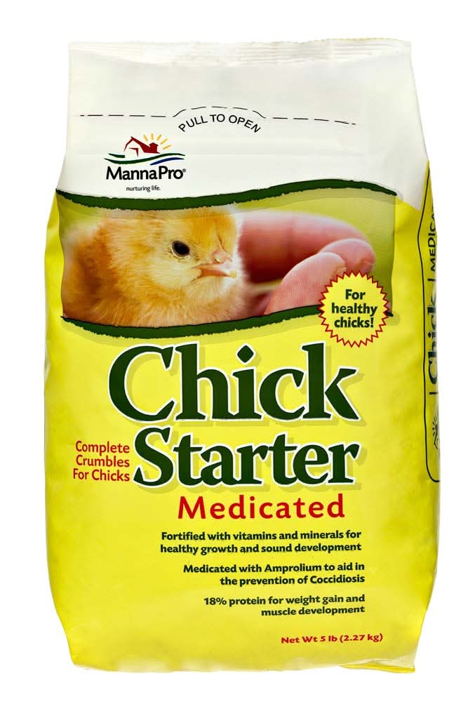 Manna Pro Products Chick Starter Grower w/Medicated Crumbles 5lb ...
