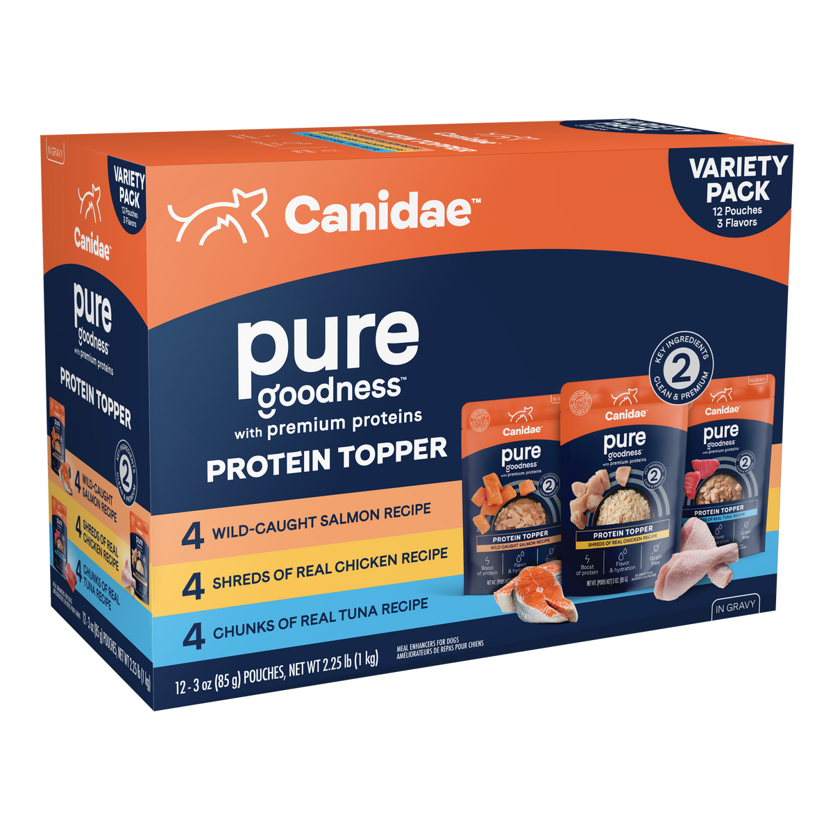 CANIDAE PURE Goodness Protein Topper for Dogs Variety Pack (Salmon, Ch ...