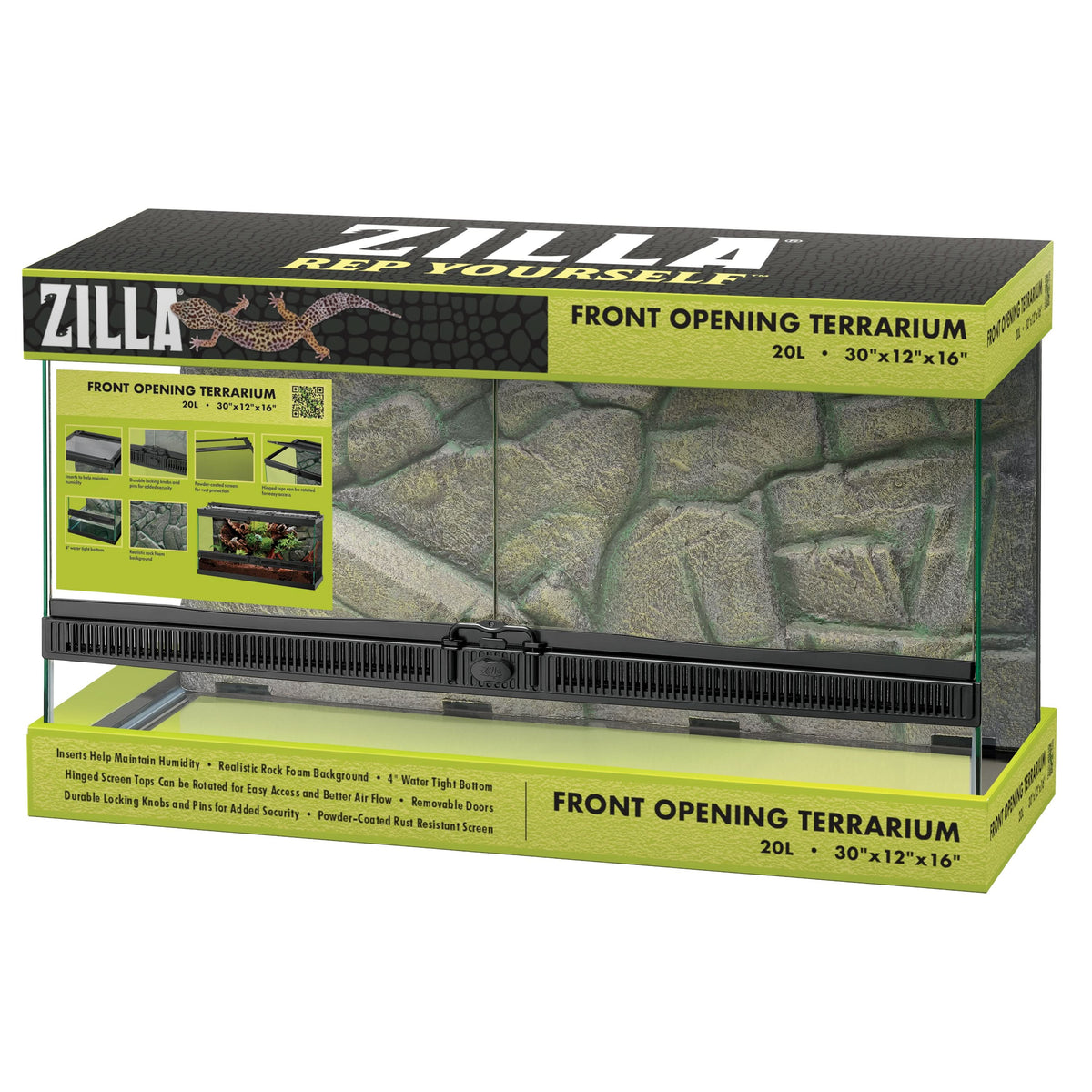 Zilla Front Opening Terrariums 30 x 12 x 16 Inches — AnimalWiz.com