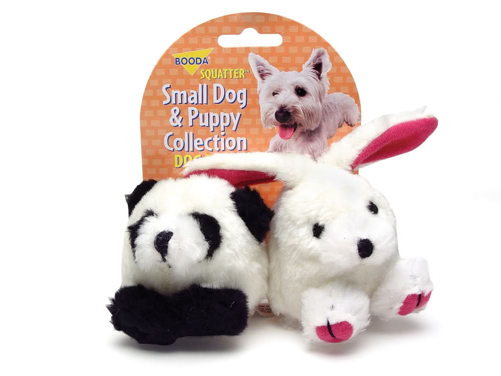 Booda Squatter Panda/Rabbit Small Dog & Puppy Toy Multi-Color SM 2pk ...