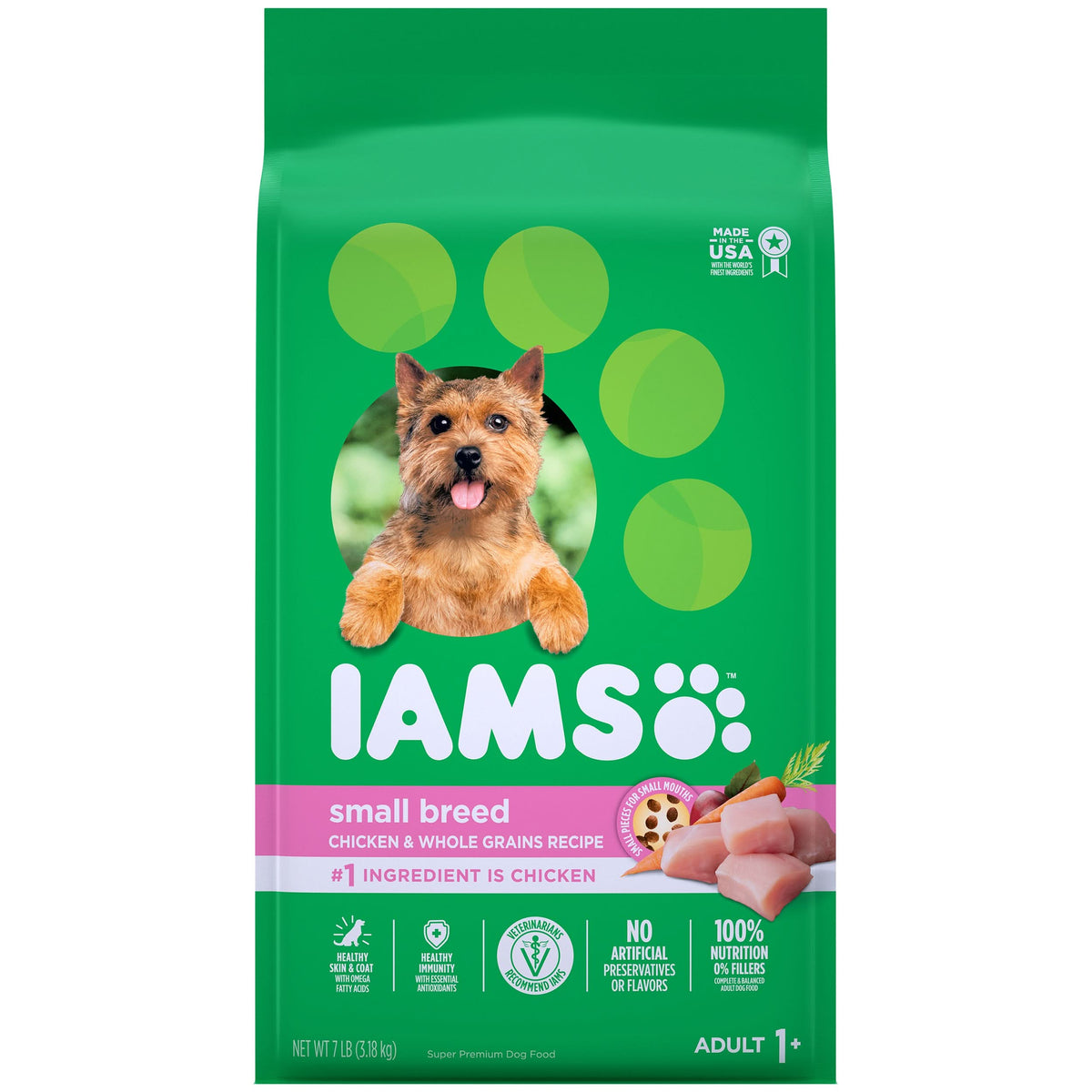 IAMS Small & Toy Breed Adult Dry Dog Food Real Chicken 7lb — AnimalWiz.com
