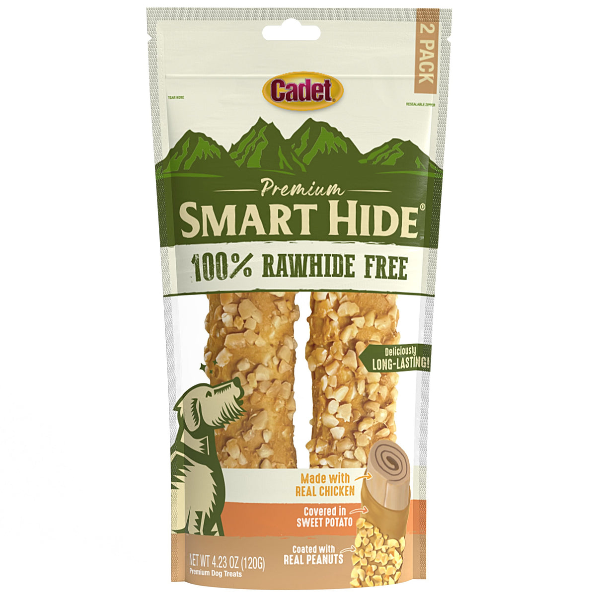 Cadet Smart Hide Rawhide Free Dog Chews Chicken, Sweet Potato, & Peanu ...
