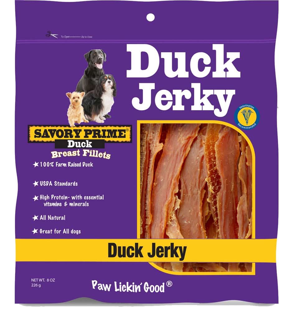 Savory Prime Natural Jerky Treats Duck 8 oz — AnimalWiz.com
