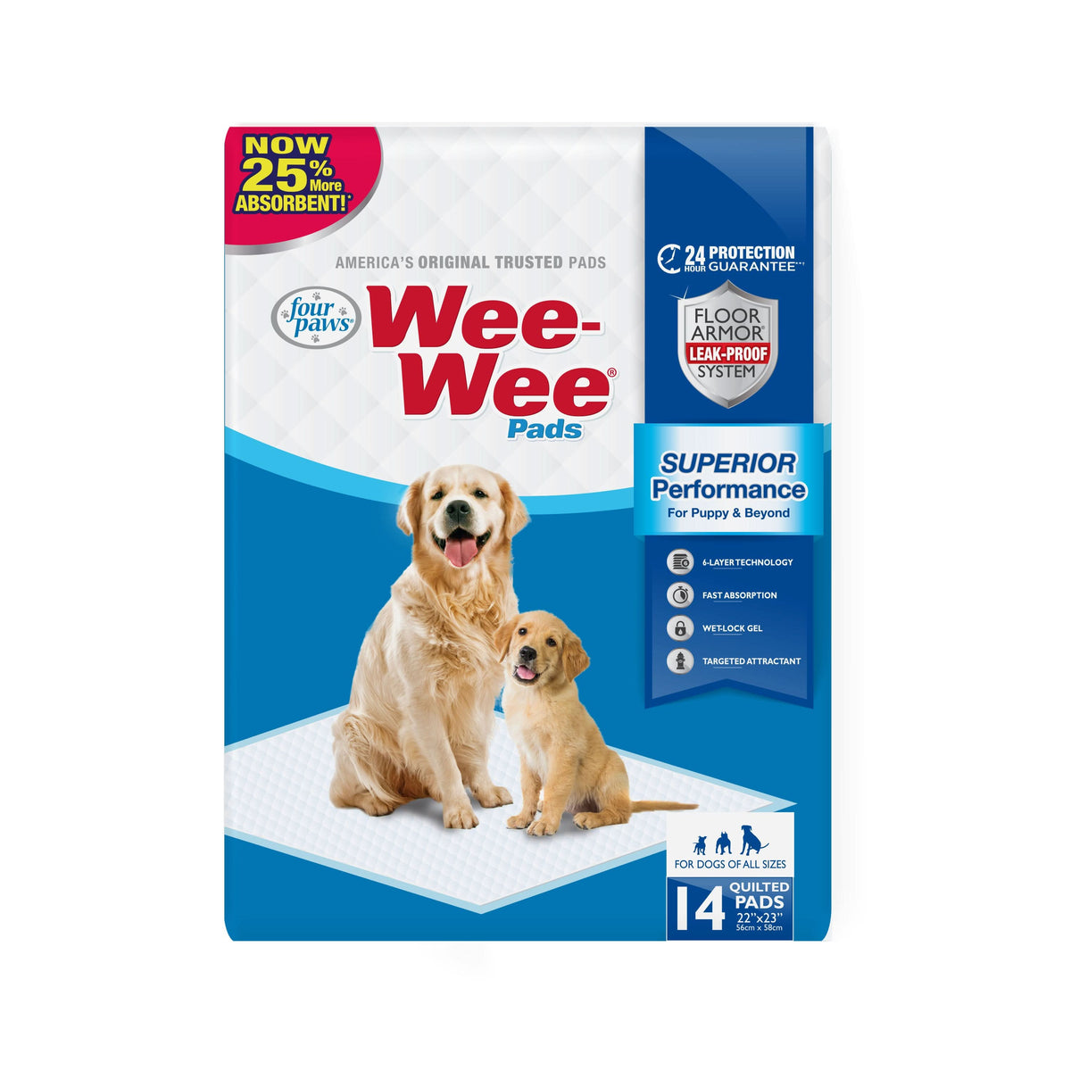 Four Paws Four Paws Wee-Wee Superior Performance Dog Pee Pads ...