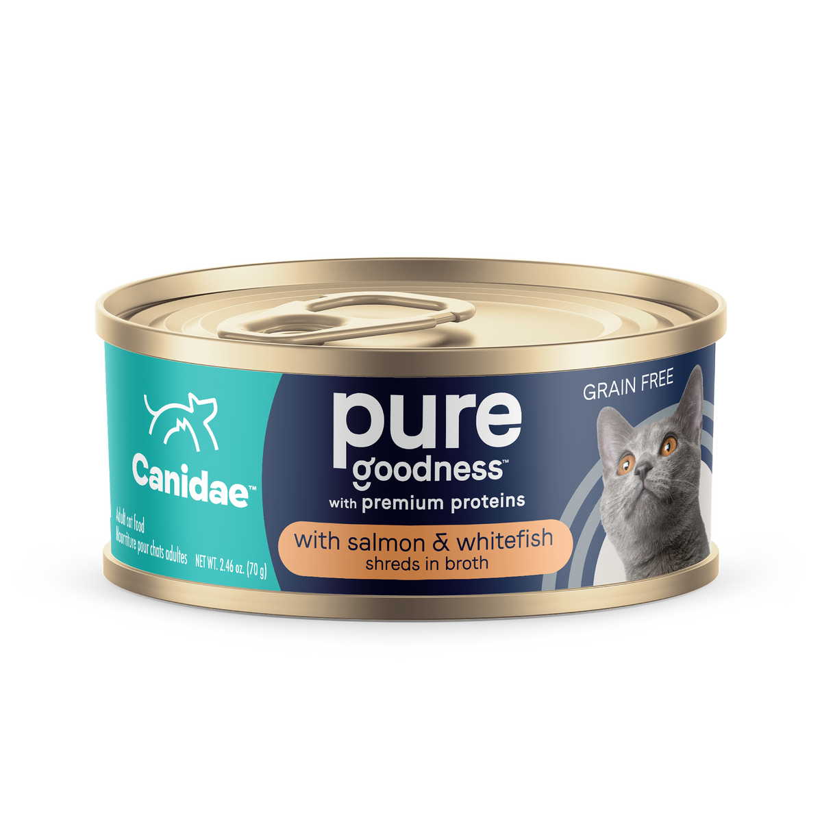 CANIDAE PURE Goodness Canned Cat Food Salmon & Whitefish in Broth 2.46 ...