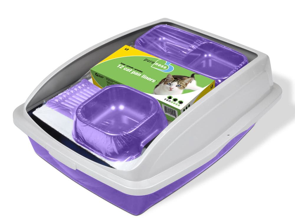 Van Ness Plastics Cat Starter Framed Litter Pan Kit White|Blue One Siz ...