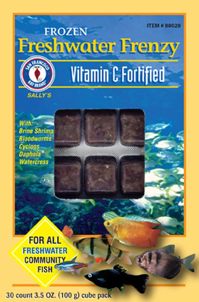 San Francisco Bay Brand Freshwater Frenzy Frozen Fish Food 3.5 oz 30 C ...