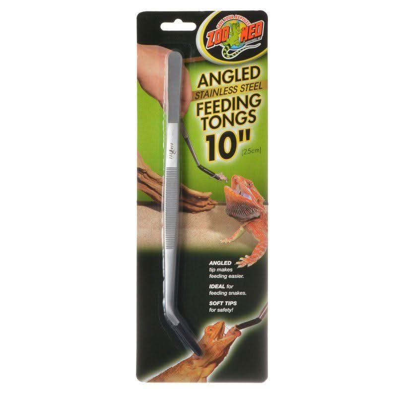 Zoo Med Angled Stainless Steel Feeding Tongs — AnimalWiz.com